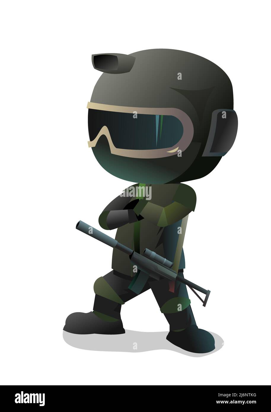 Special Forces Warrior does not miss. Comic funny character. Helmet ...