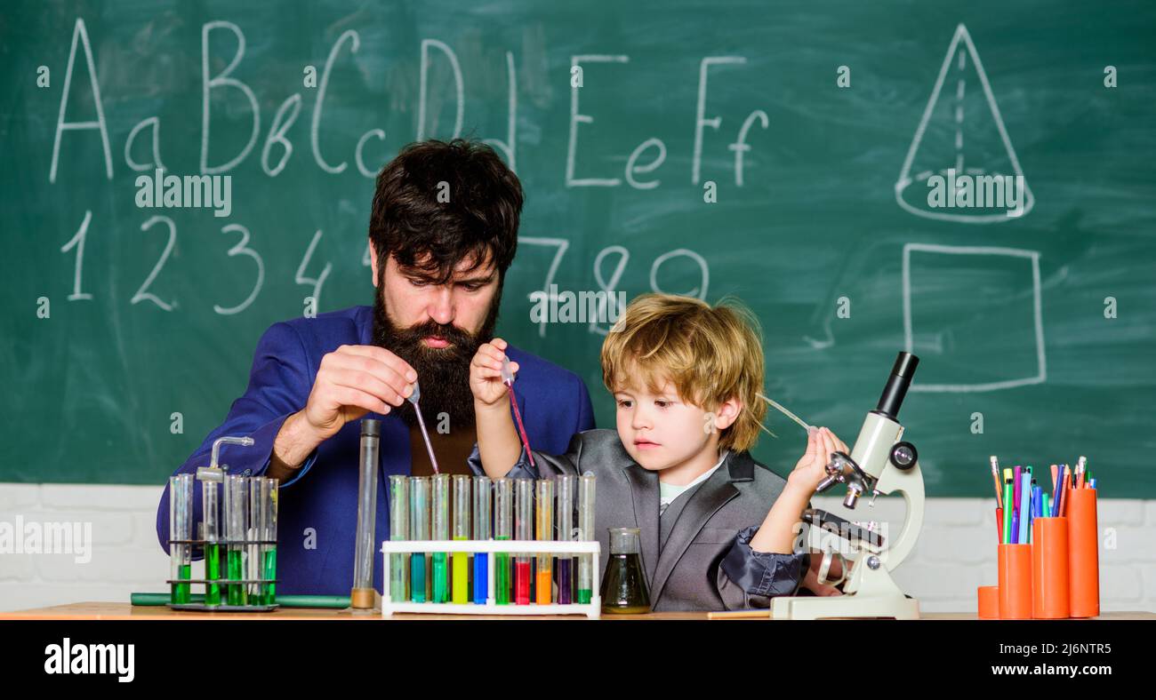 Imagination turns to innovation. Back to school. school kid scientist ...