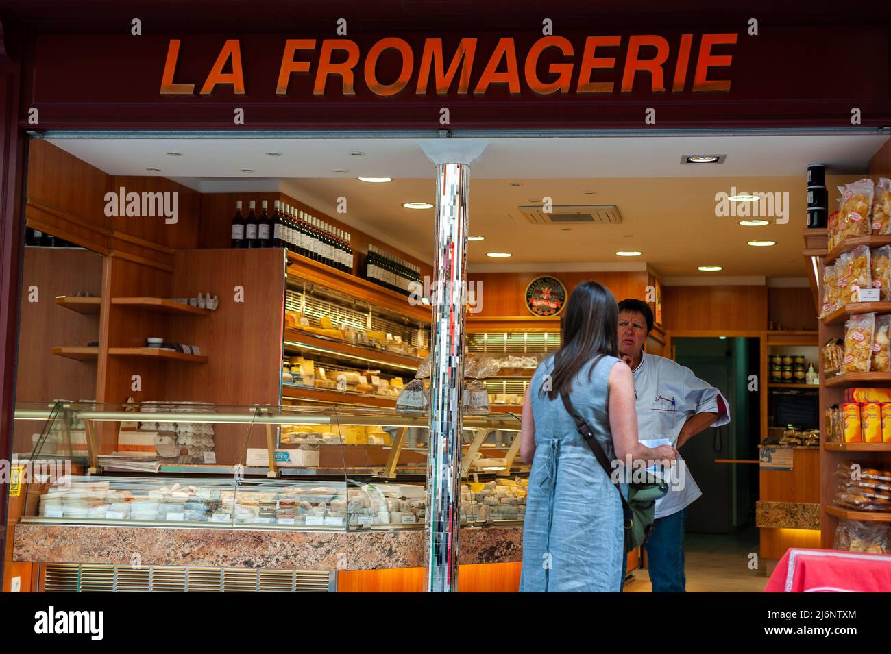 Paris, France, French Cheese Store, Shop Front, Women Clerk Talking to ...