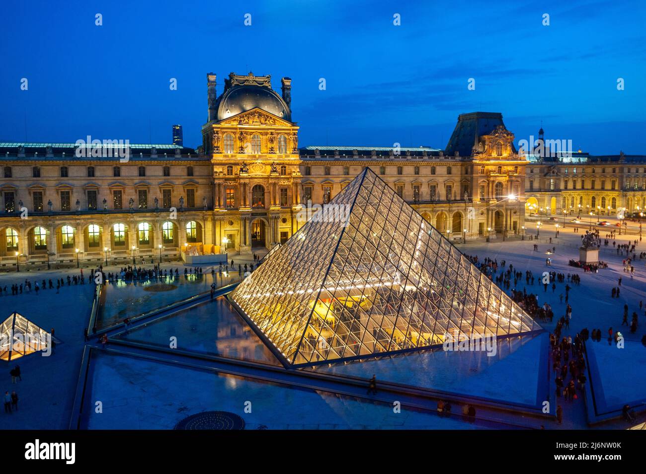 Paris, France, High Angle View, Town Square, The Grand Louvre Museum ...