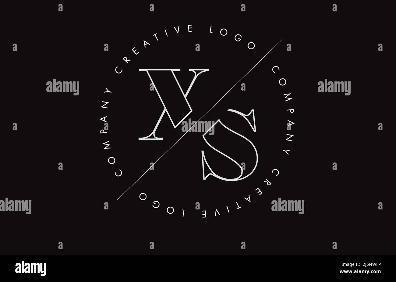 White Outline XS x s letter logo with cut and intersected design and ...