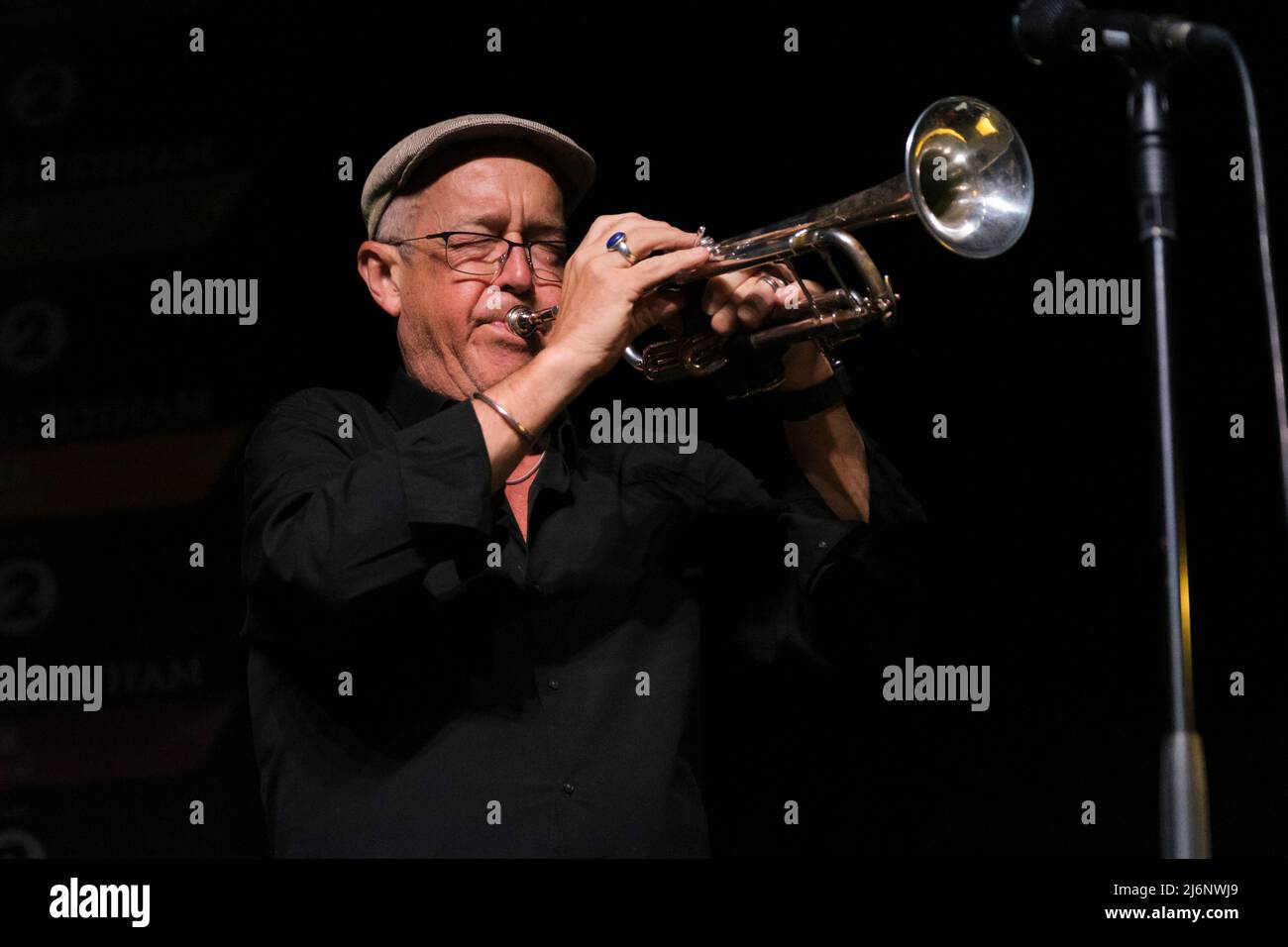 Trumpeter Dave Douglas performing in the Jazz Arena at the Cheltenham ...