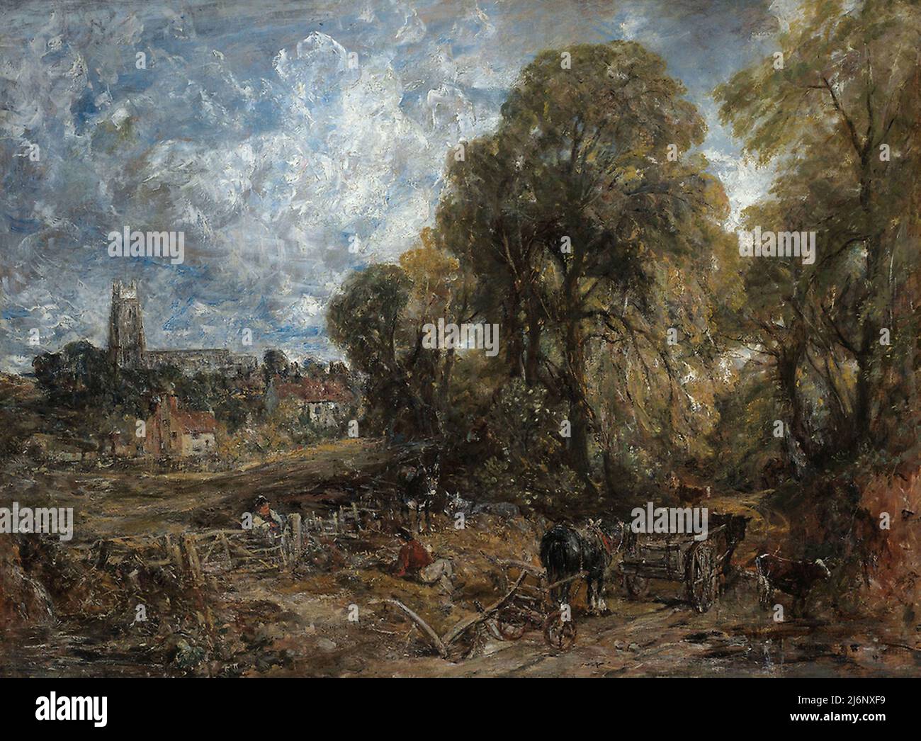 Vintage painting by john constable Stock Photo - Alamy