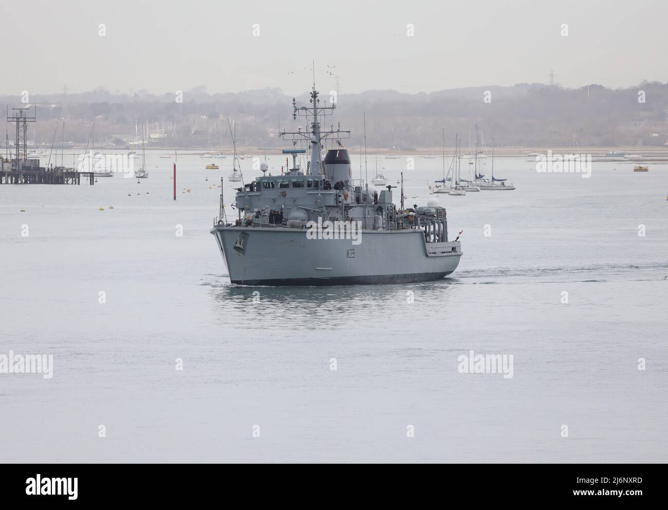 The Royal Navy Hunt class mine counter measures vessel HMS HURWORTH ...