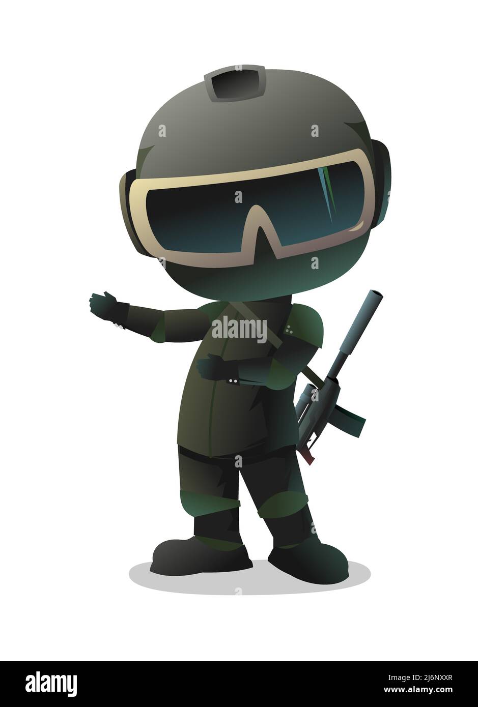 Special Forces Warrior invites. Comic funny character. Helmet, mask and ...