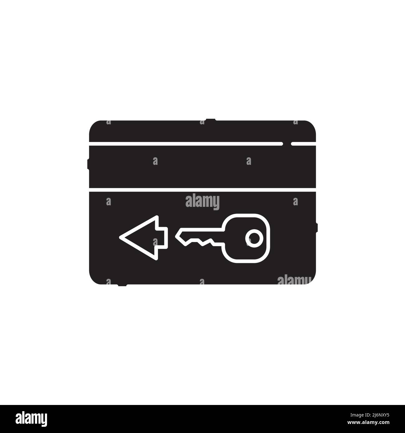 Key card olor line icon. Pictogram for web page, mobile app, promo. UI ...