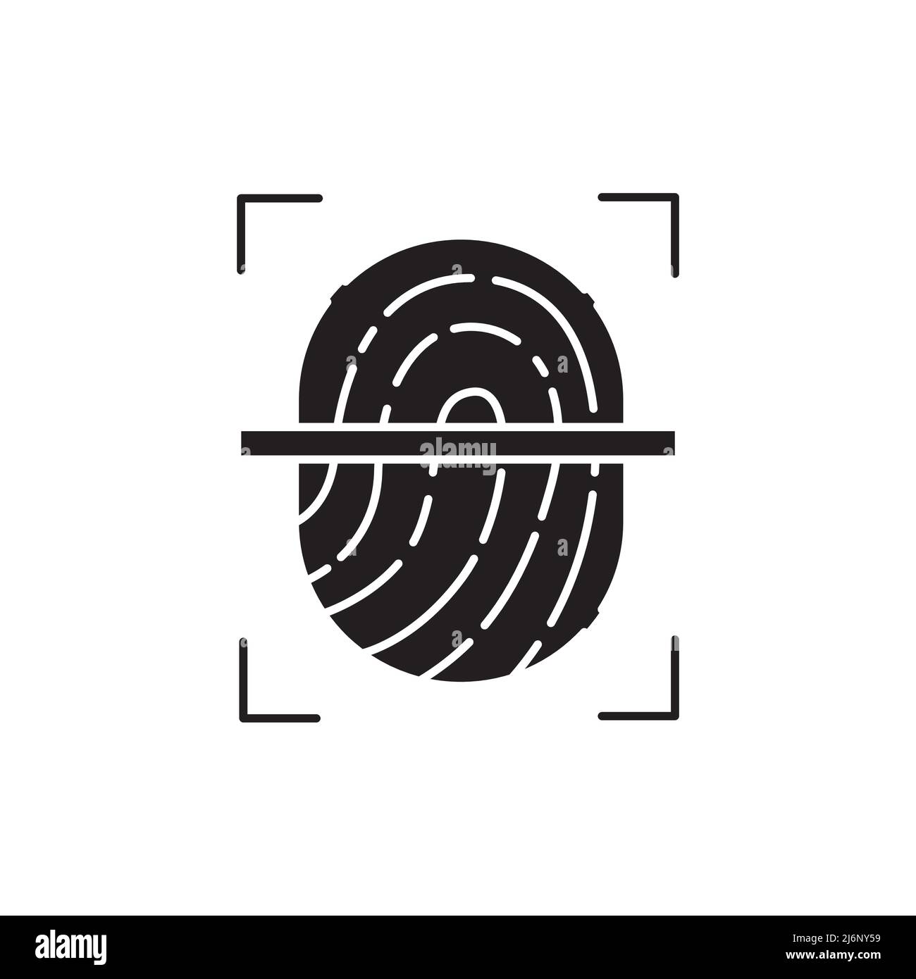 Fingerprint scan olor line icon. Pictogram for web page, mobile app ...