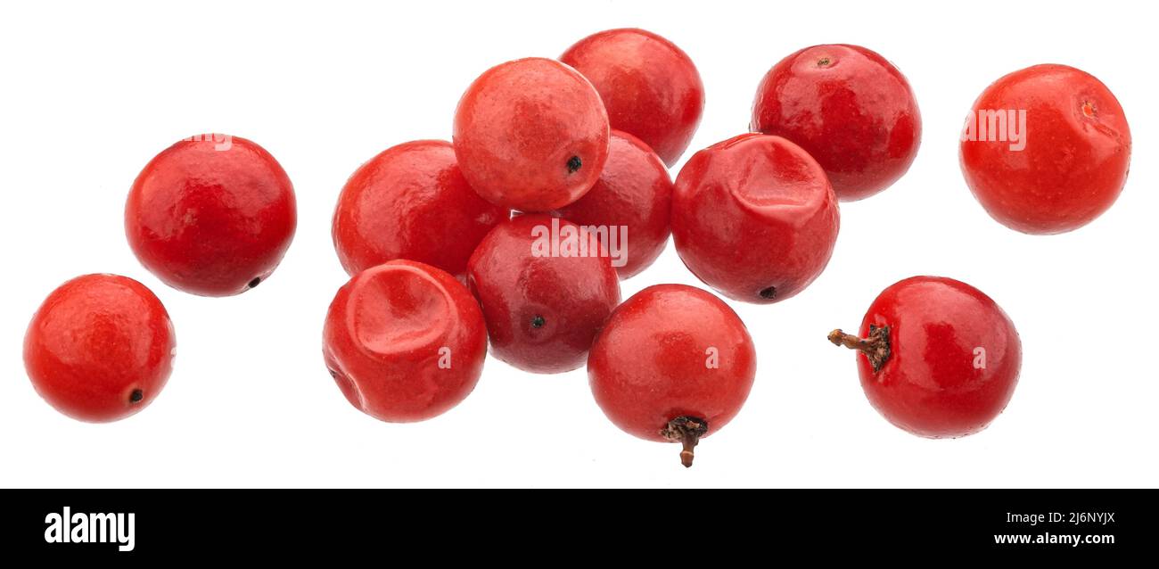 Red peppercorns isolated on white background, full depth of field Stock ...