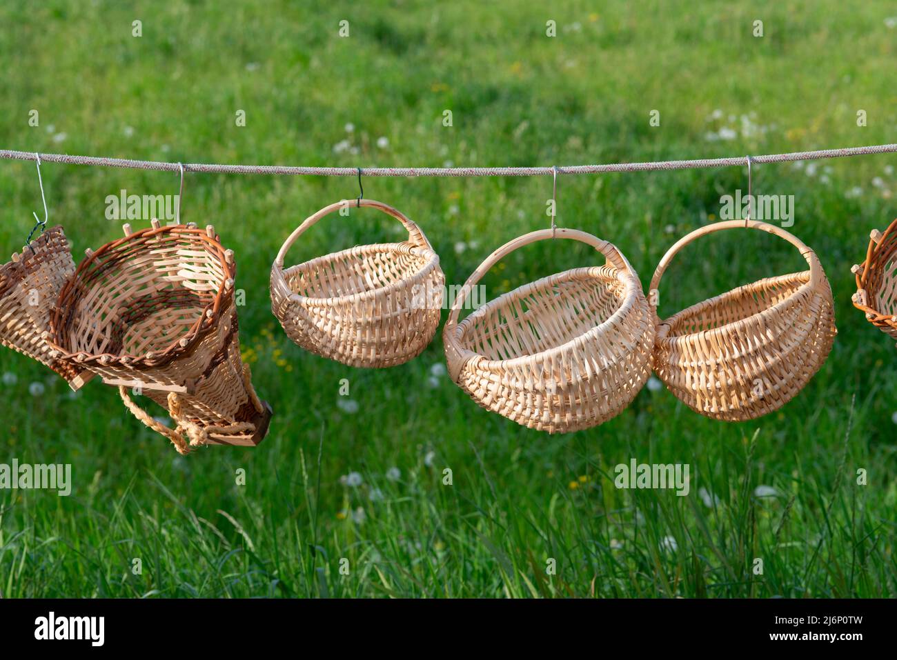 Italy, Lombardy, Market, Many of Wattled Handmade Rural Baskets Stock ...