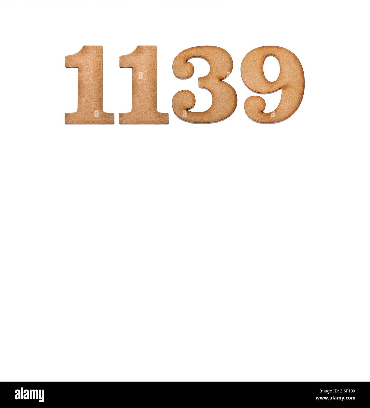 Number 1139 in wood, isolated on white background Stock Photo - Alamy