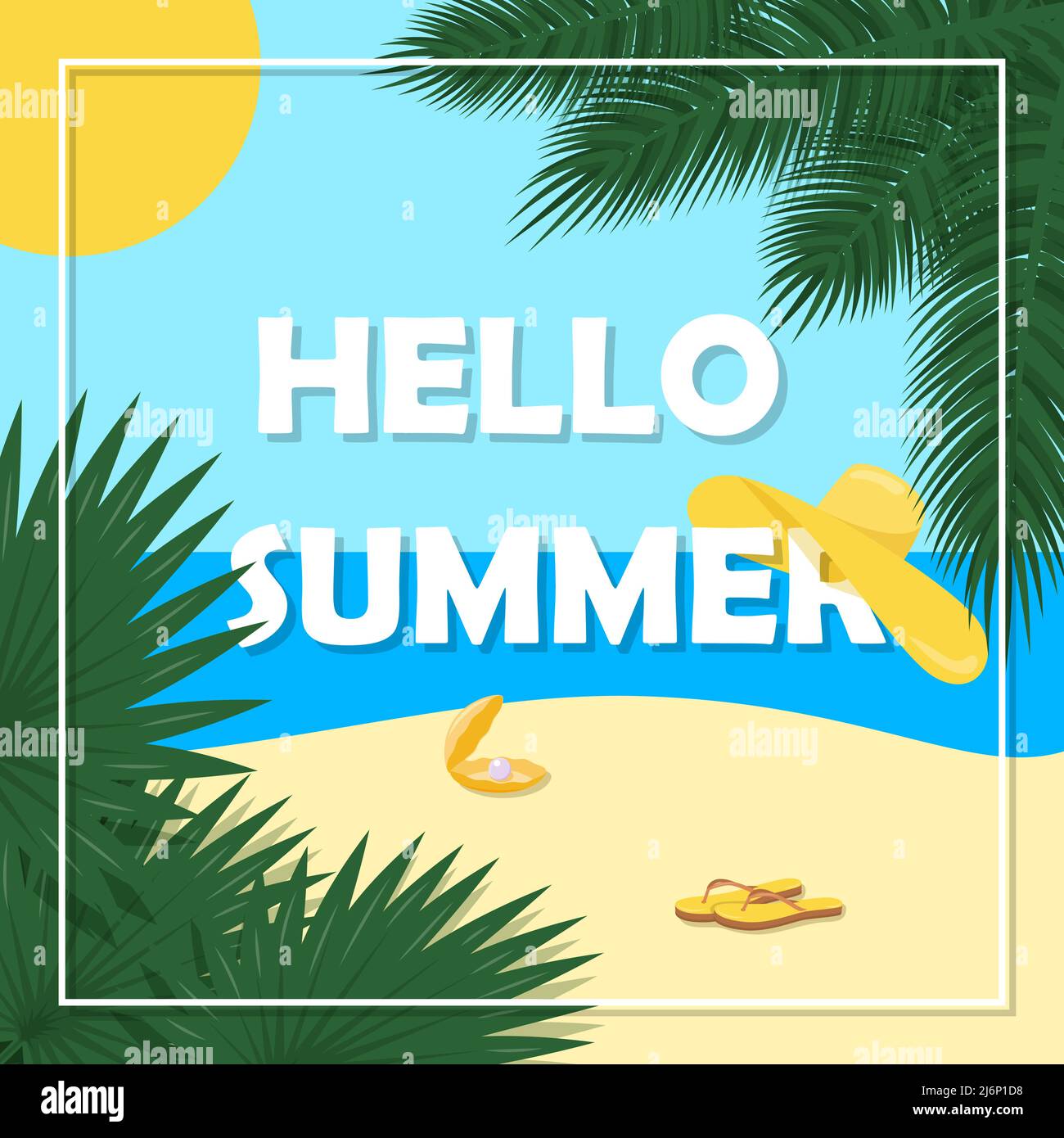 Flip flops tropical leaves Stock Vector Images - Alamy