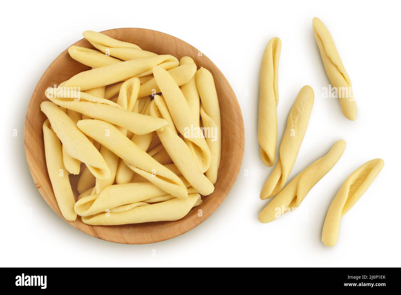 Typical Calabrian pasta called Maccheroncini or Maccheroni in wooden ...