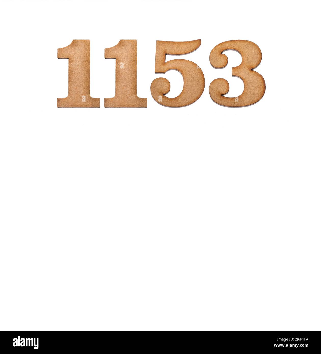 Number 1153 in wood, isolated on white background Stock Photo - Alamy