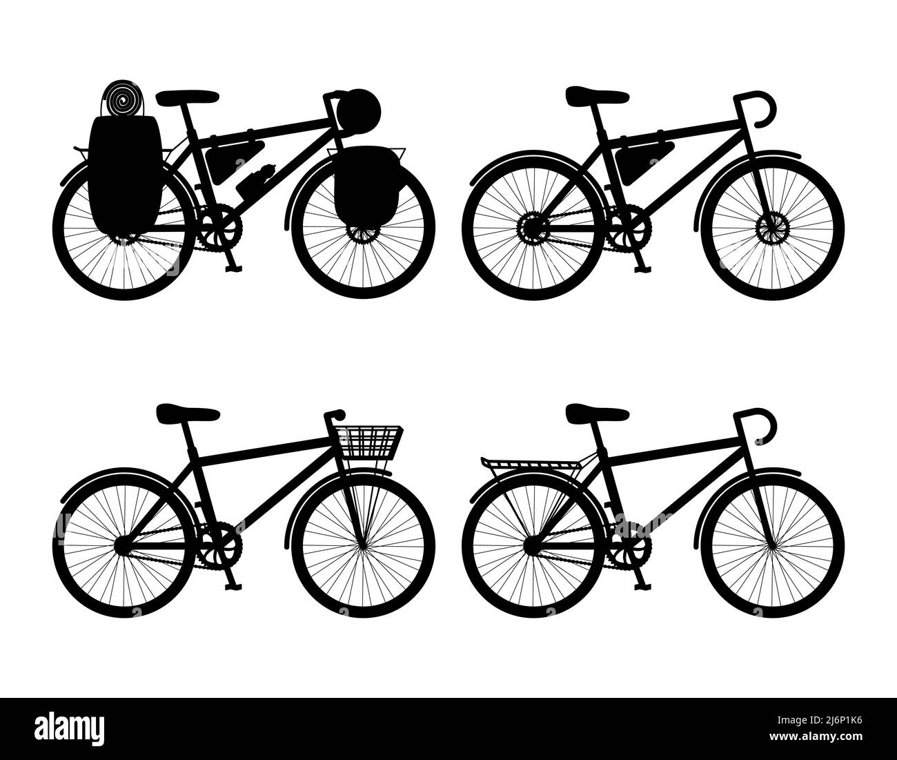 Illustration bike basket Stock Vector Images - Alamy