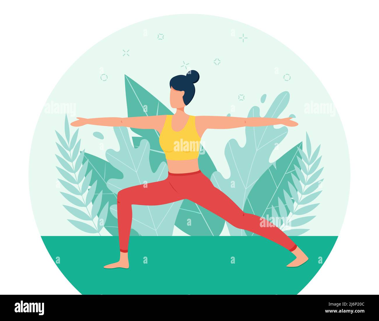 The girl does yoga in the fresh air. The concept of outdoor yoga.Yoga ...