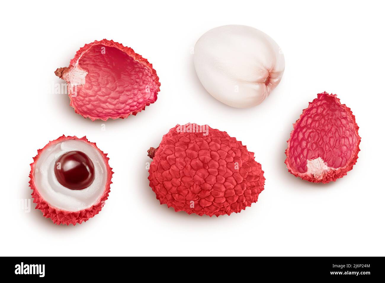 lychee fruit isolated on white background with clipping path and full ...