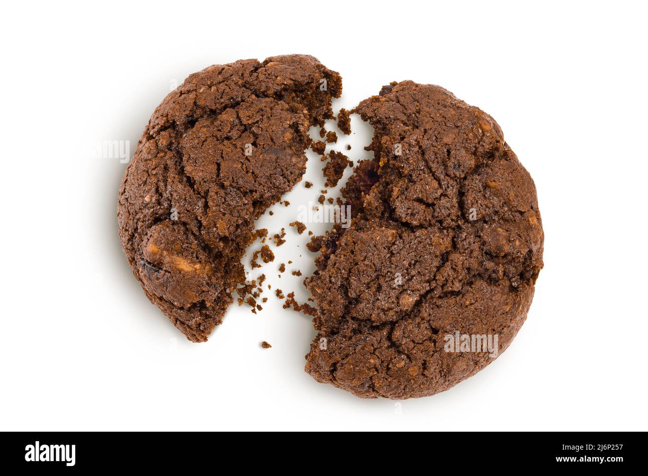 chocolate cookies broken isolated on white background with clipping ...