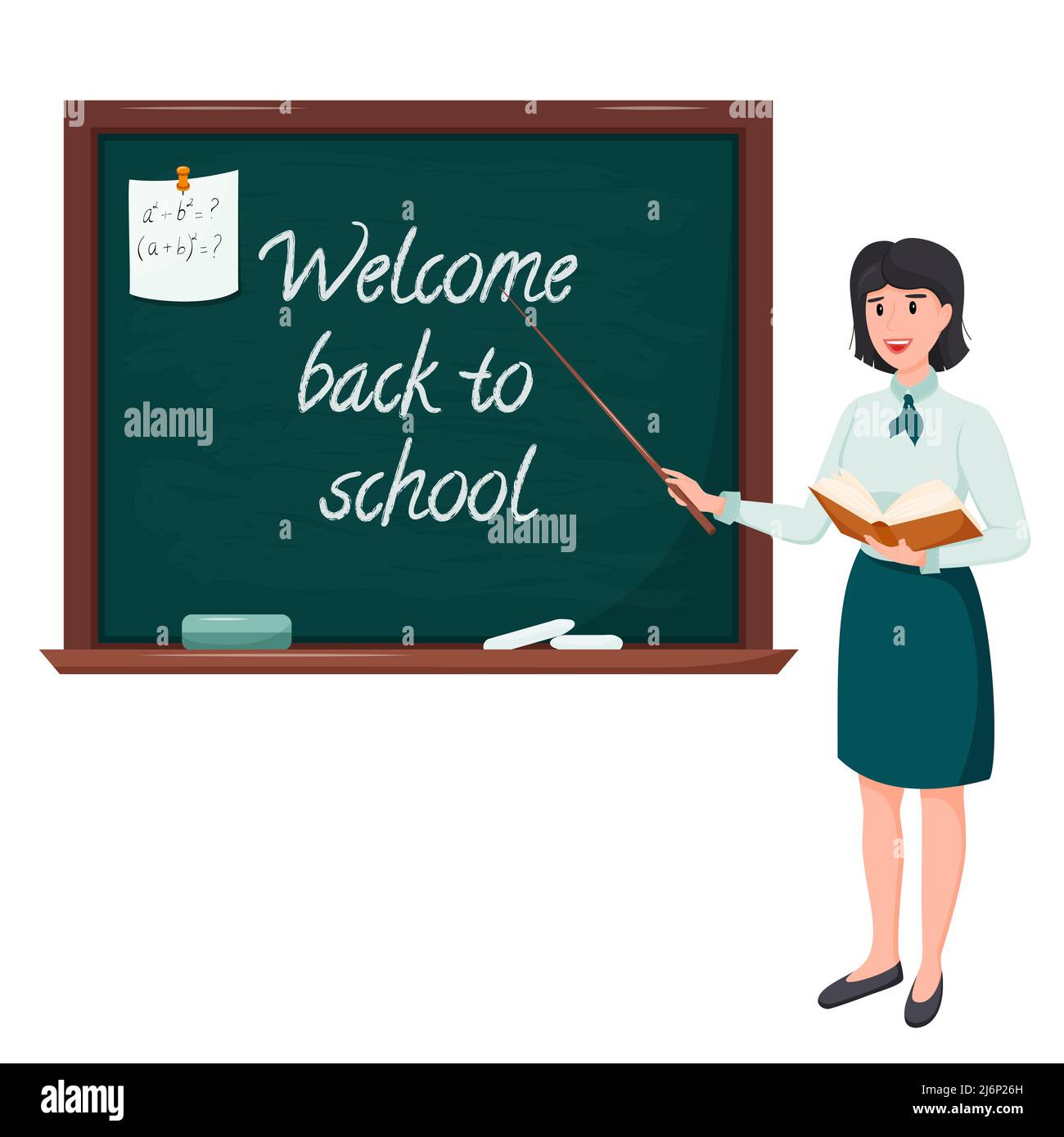 Happy female stands in Stock Vector Images - Alamy