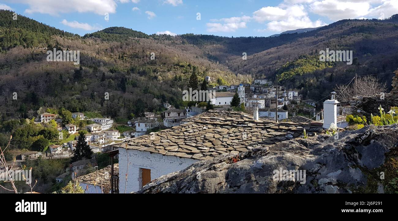 Rural landscape with panoramic view of Kastanitsa a historic ...
