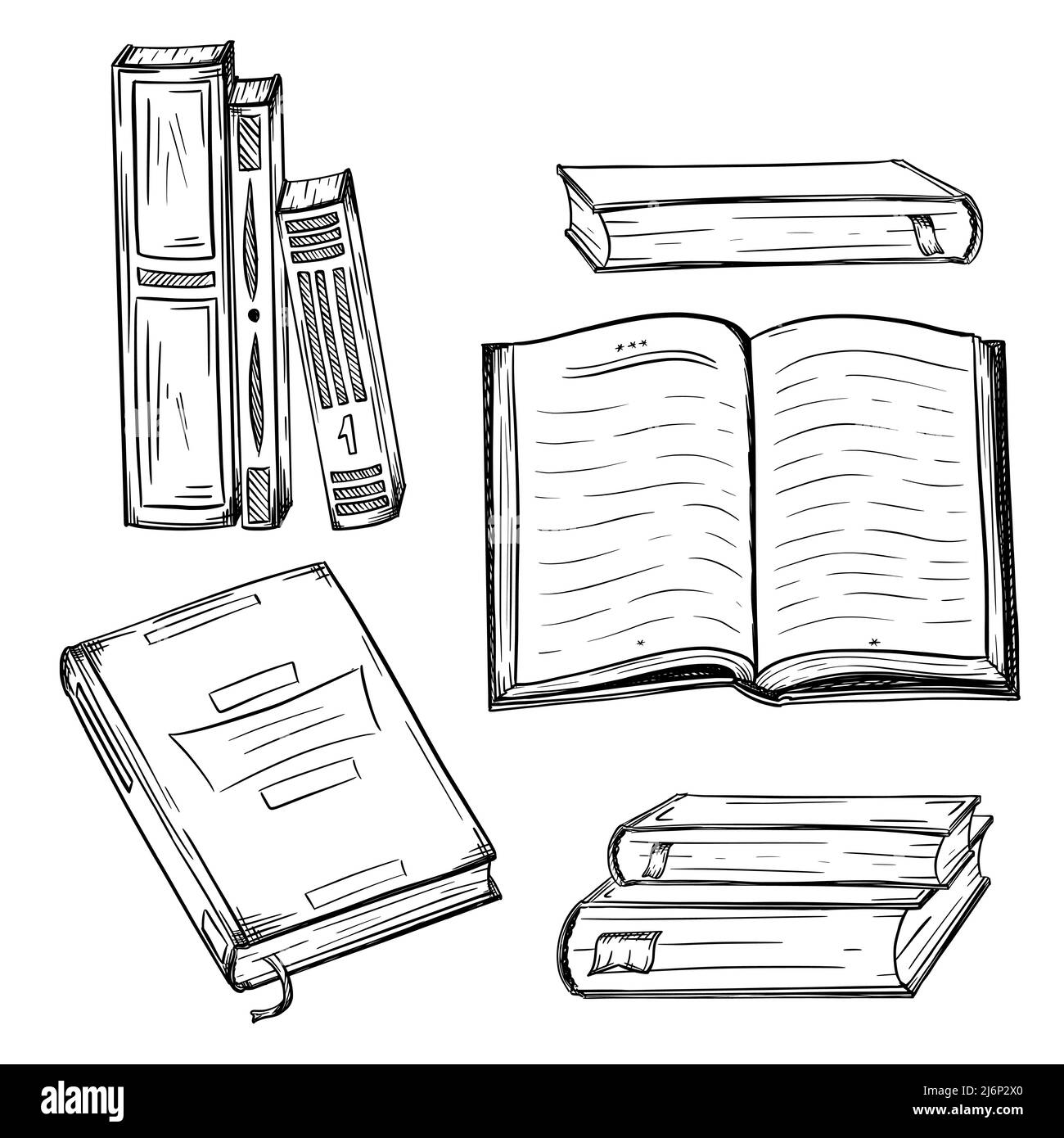 Line drawing open book in Stock Vector Images - Alamy