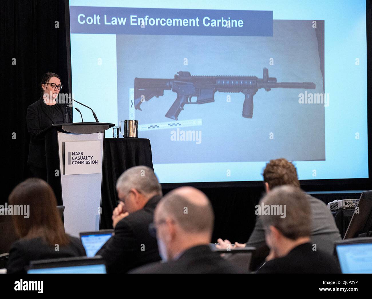 Commission counsel Amanda Byrd delivers information on possession and ...