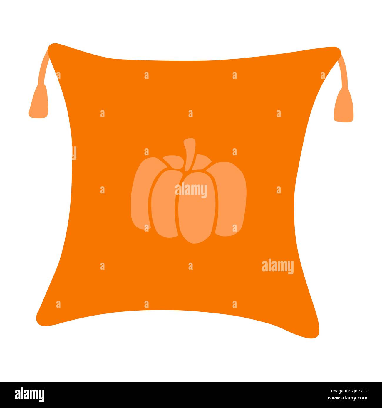 Pillow with tassels. Accessory for home and comfort. Cushion. A simple ...