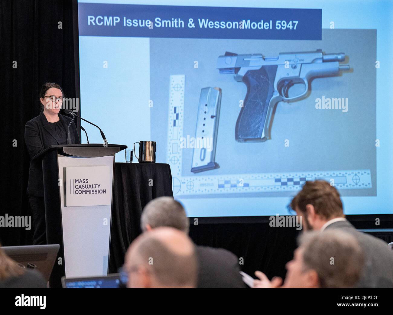 Commission counsel Amanda Byrd displays RCMP Const. Heidi Stevenson's ...