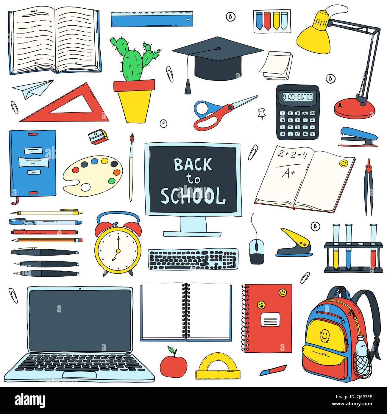 Set items in doodle Stock Vector Images - Alamy