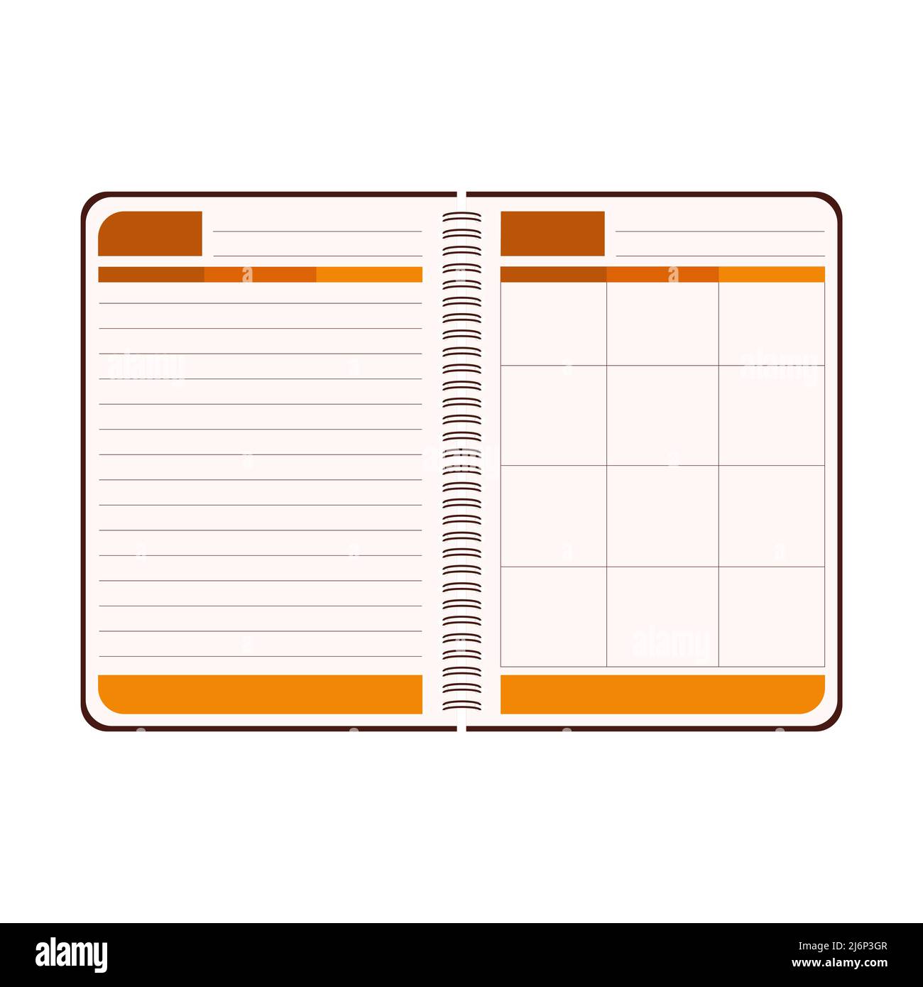 Open diary for entries in a flat style. The school diary. The view from ...