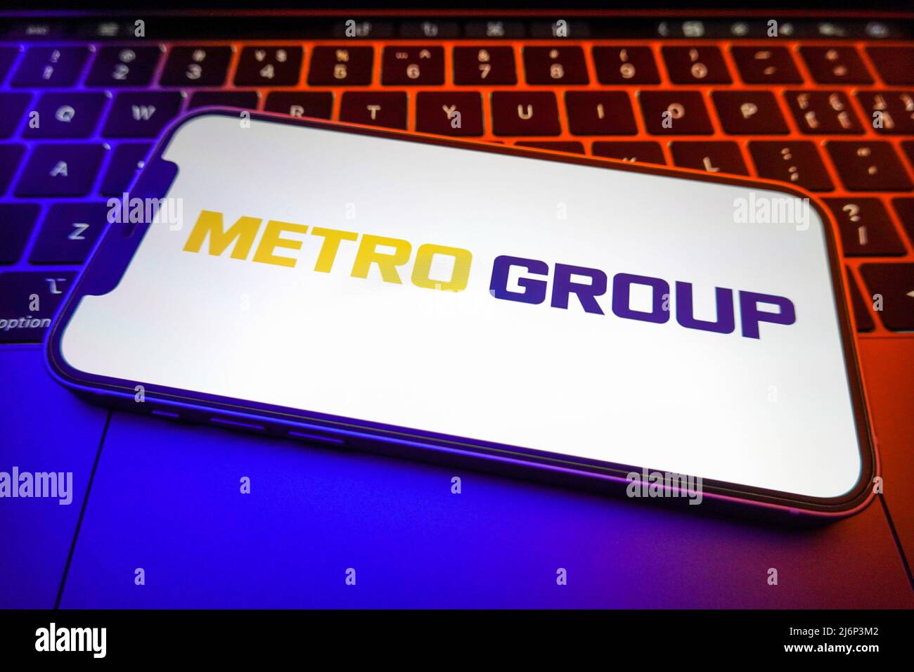 In this photo illustration, a Metro Group logo is displayed on the ...