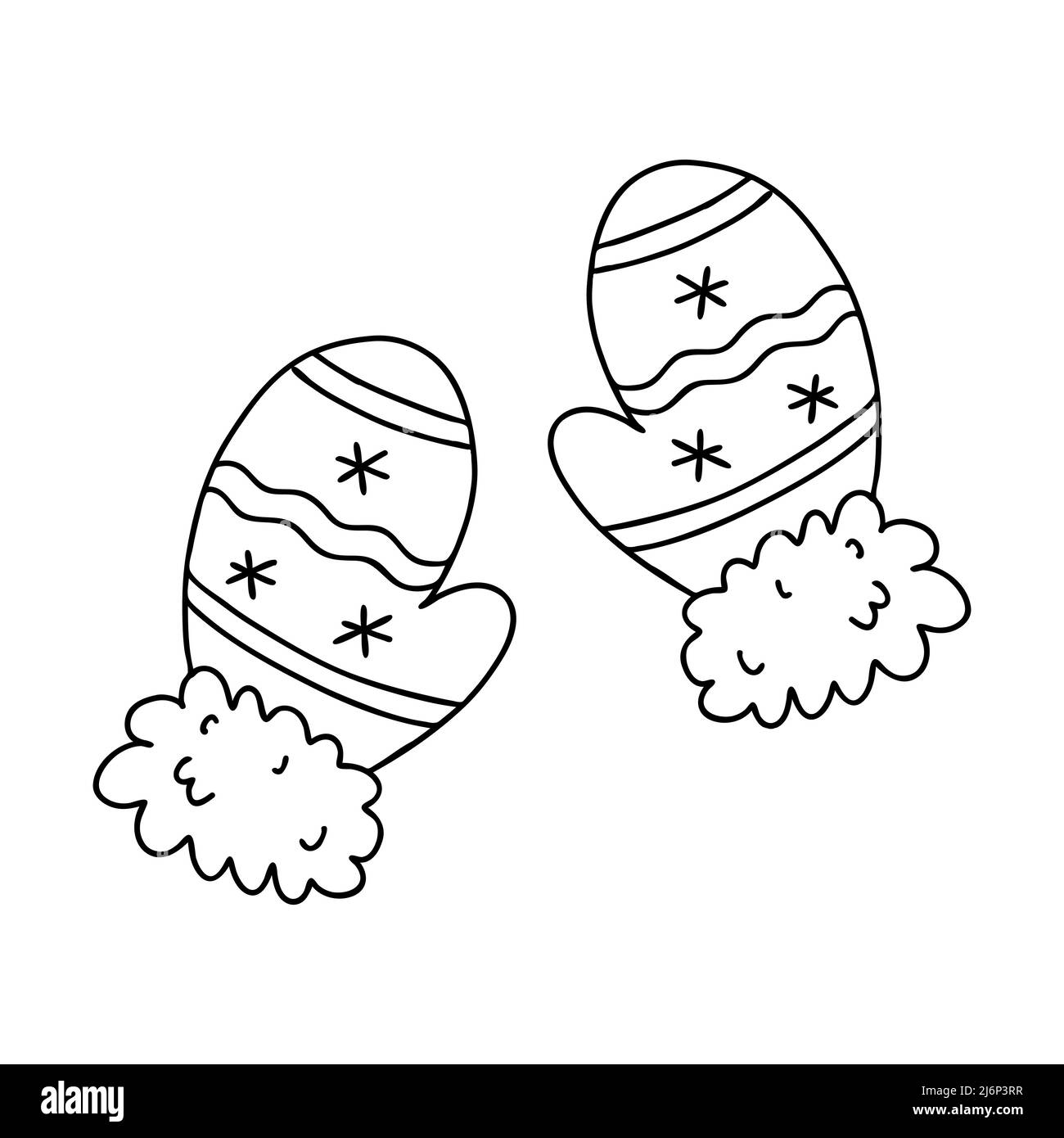 Hand in white mittens Stock Vector Images - Alamy