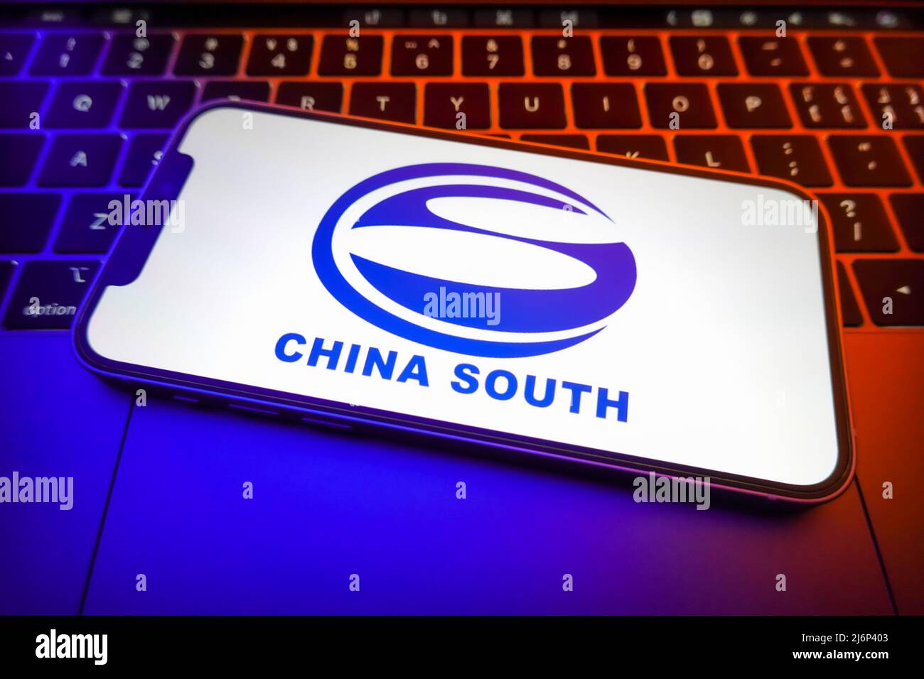 In this photo illustration, the logo of China South Industries Group ...