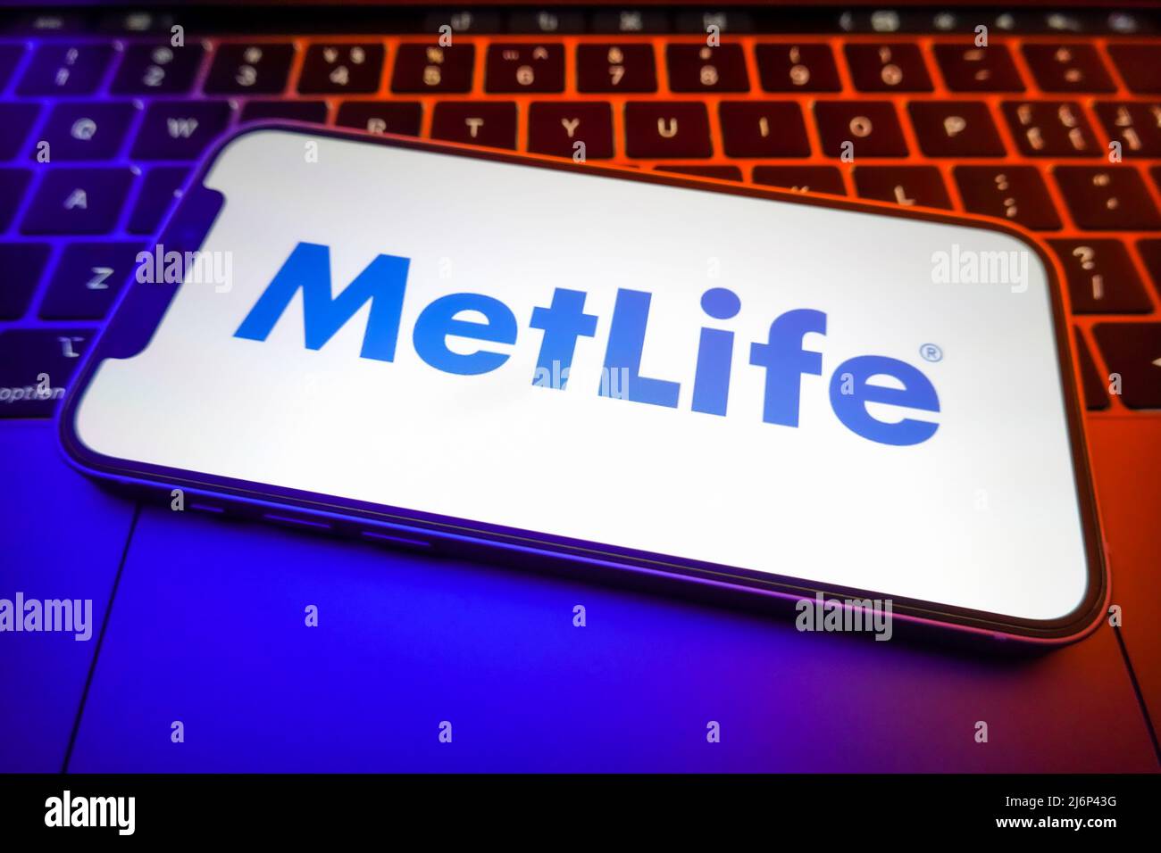 In this photo illustration, a MetLife (MET) logo is displayed on the ...