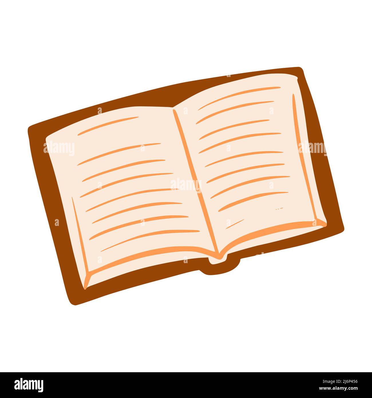 An open hardcover book in Doodle style. A simple, cute hand-drawn ...