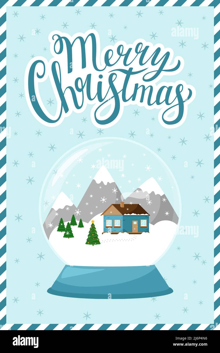 Merry christmas snow globe Stock Vector Images - Alamy