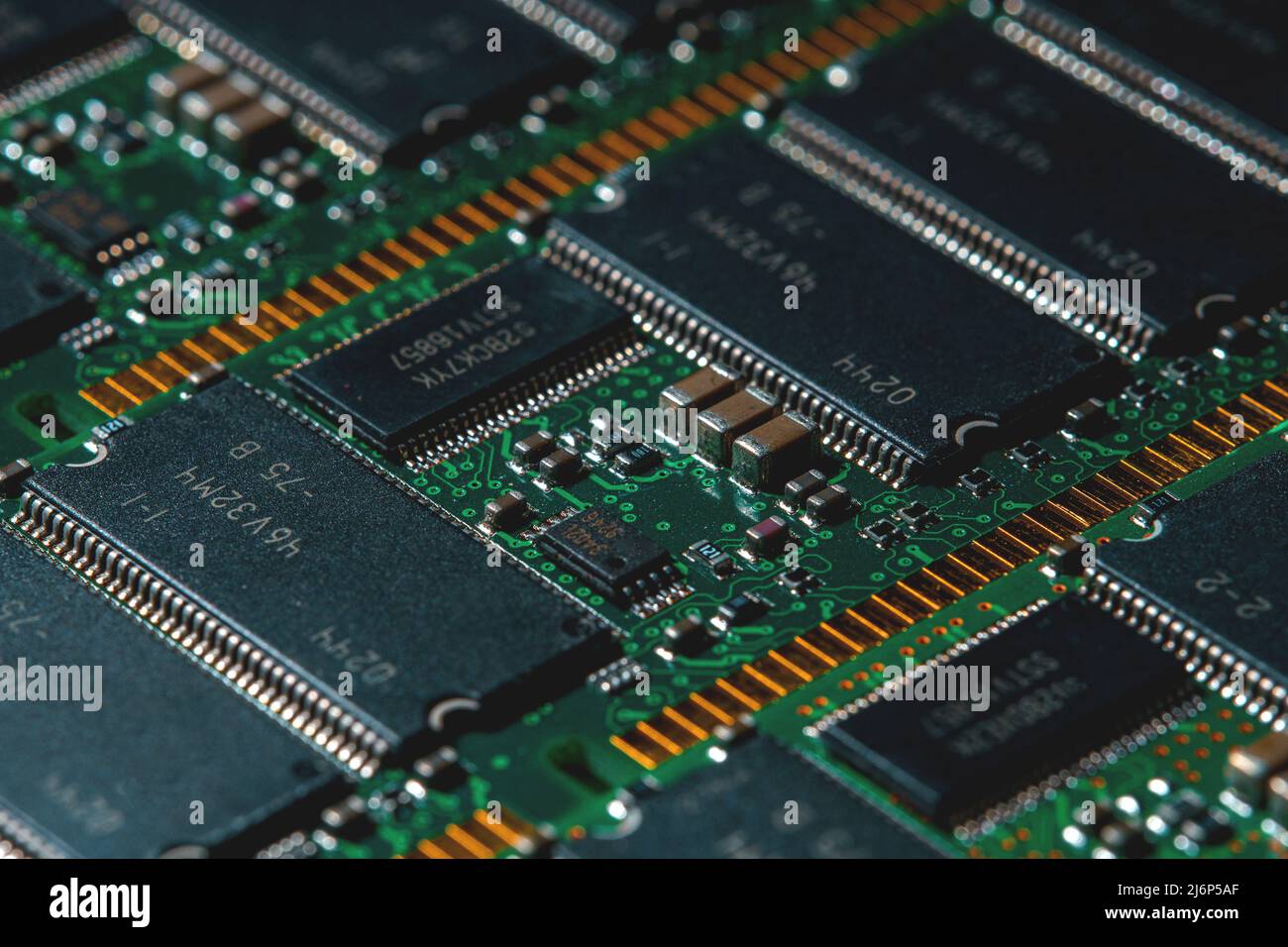 Printed circuit board with electronic components Stock Photo - Alamy