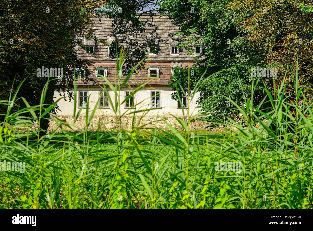 Historical Baroque Nehringen Manor House from the early 18th century, community of Grammendorf ...