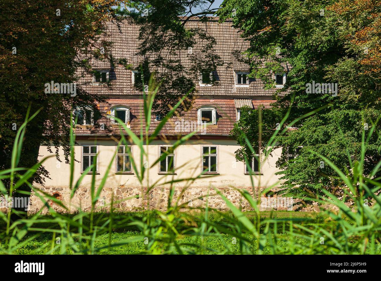 Historical Baroque Nehringen Manor House from the early 18th century, community of Grammendorf ...