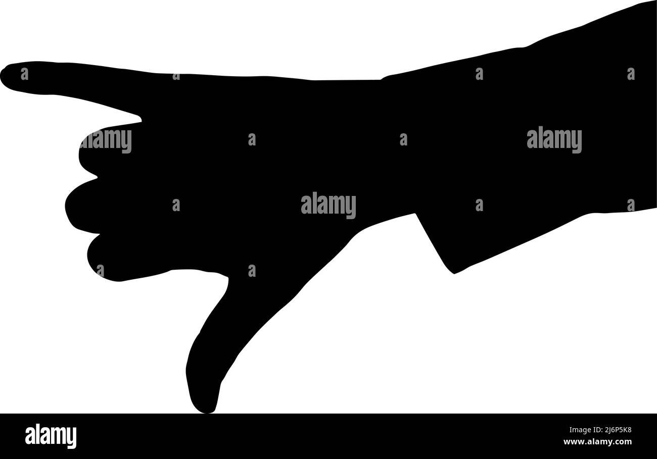 Hand sign vector silhouette, hand mark and gesture idea, black color ...