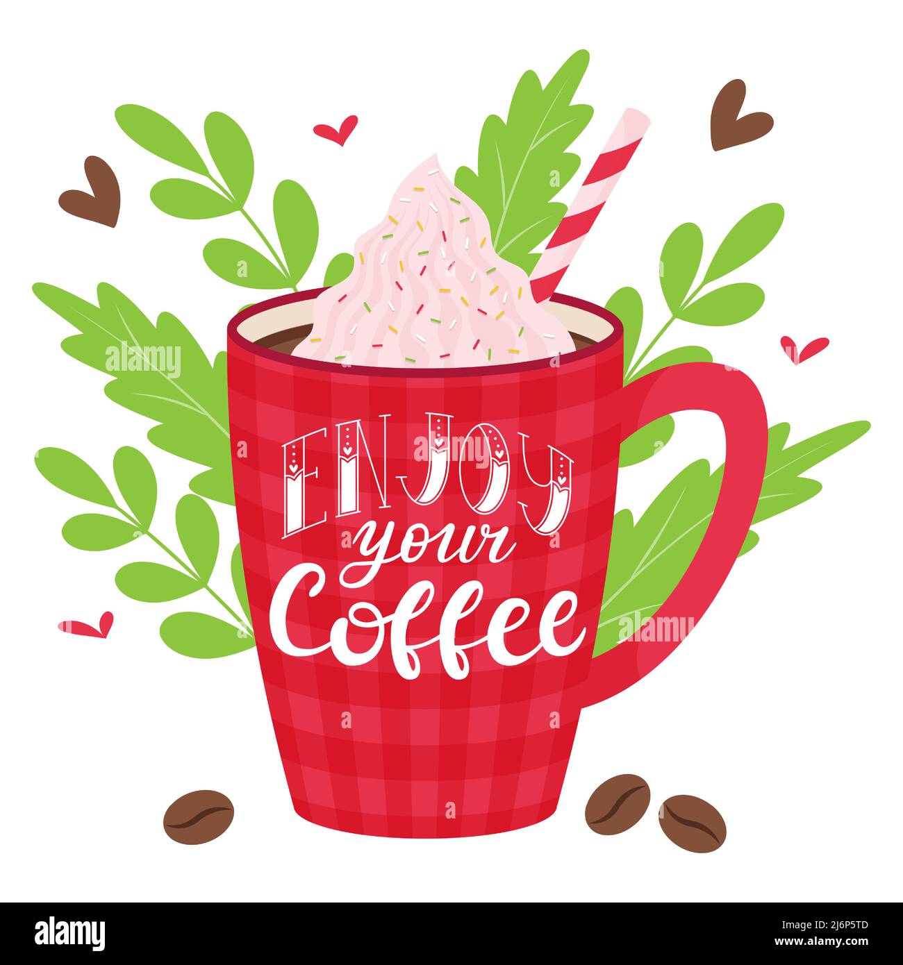 Vector hand drawn cute lettering cup hi-res stock photography and ...