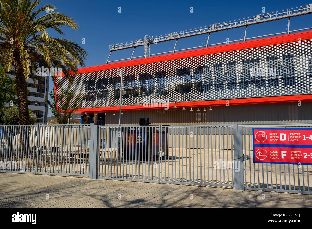 Exterior of the Johan Cruyff stadium in the FC Barcelona training ...