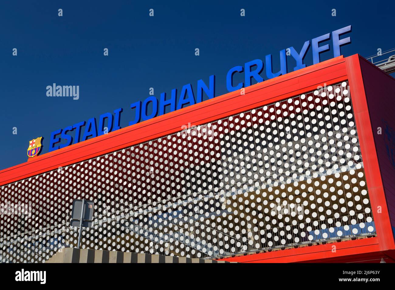 Exterior of the Johan Cruyff stadium in the FC Barcelona training ...