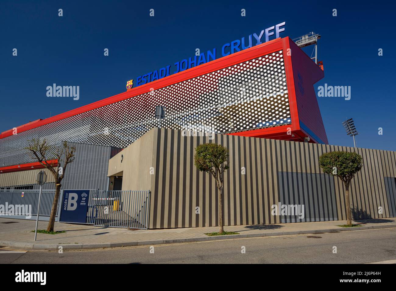 Exterior of the Johan Cruyff stadium in the FC Barcelona training ...