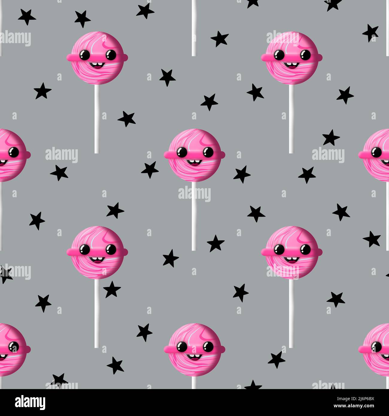 Kids cartoon seamless lollipop candy pattern for fabrics and packaging ...