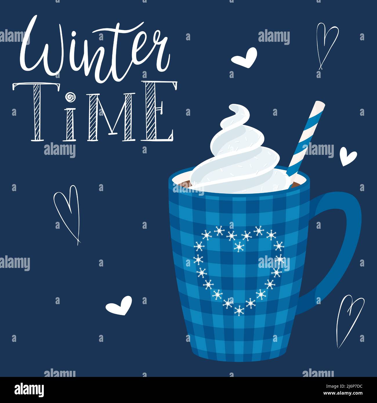 Christmas cup whipped coffee Stock Vector Images - Alamy