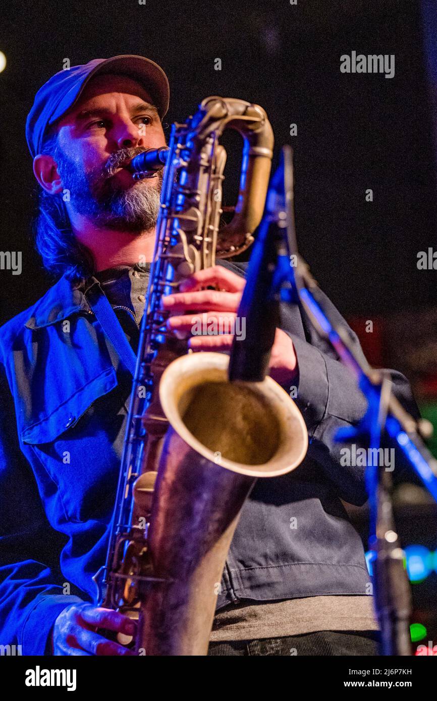 Afro-funk band Antibalas performing at Lee’s Palace in Toronto, Canada ...
