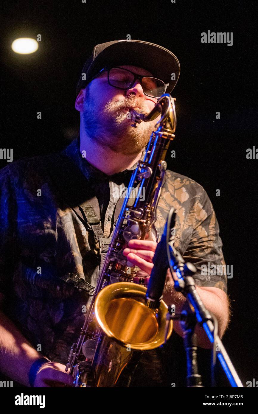 Afro-funk band Antibalas performing at Lee’s Palace in Toronto, Canada ...