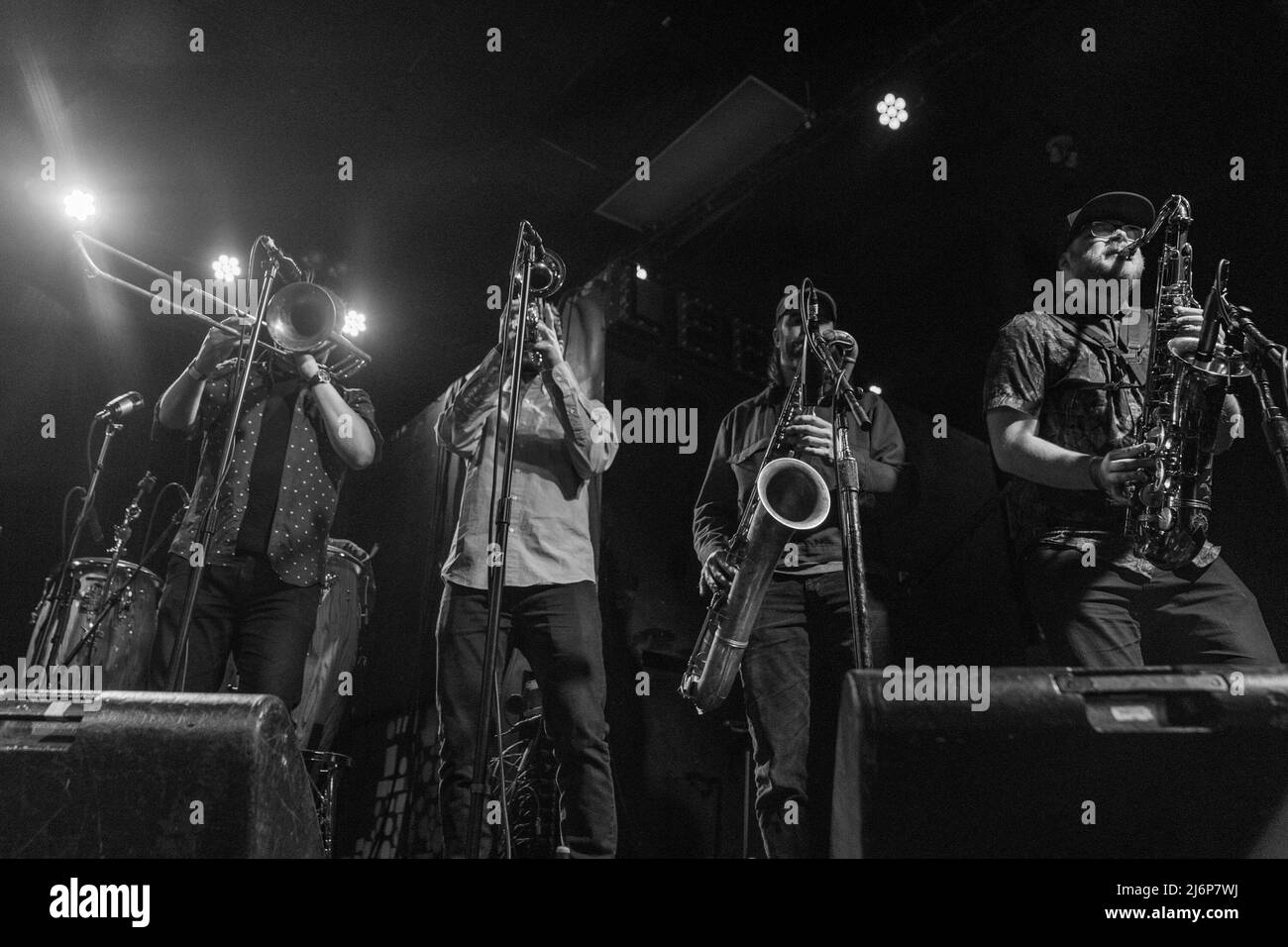 Afro-funk band Antibalas performing at Lee’s Palace in Toronto, Canada ...