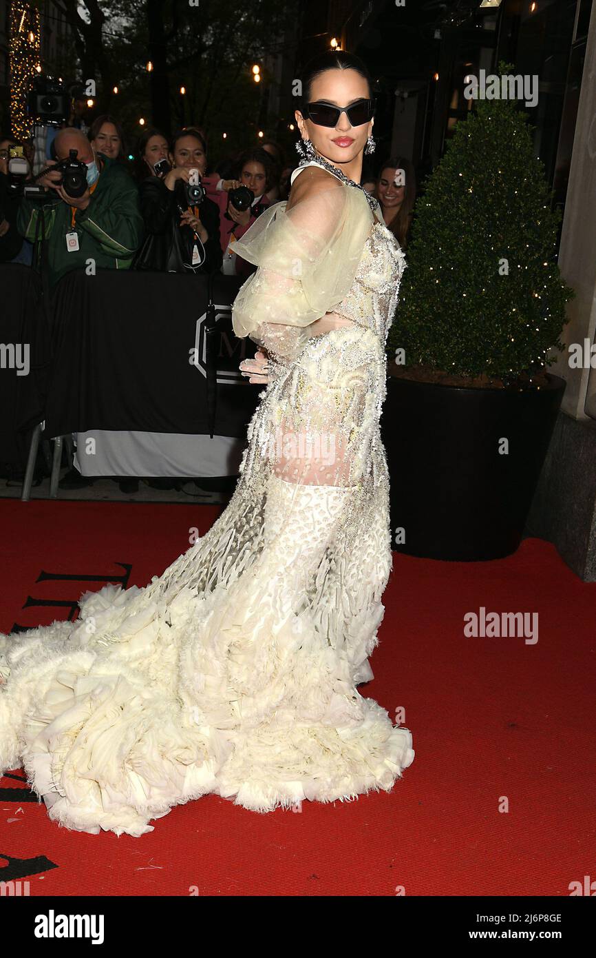 Rosalia in Versace poses for photographers at Departures from The Mark ...