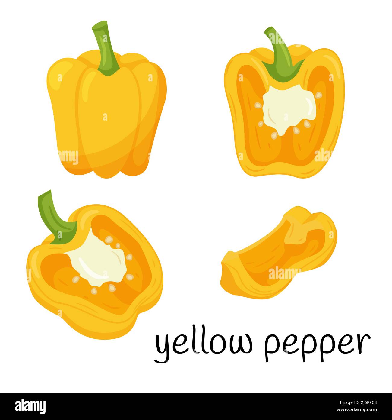Fresh yellow paprika half Stock Vector Images - Alamy